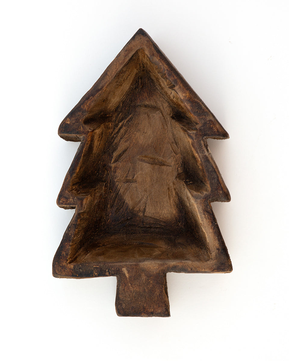 Christmas Tree Dough Bowl | Rustic Wood | The Festive Farm Co.